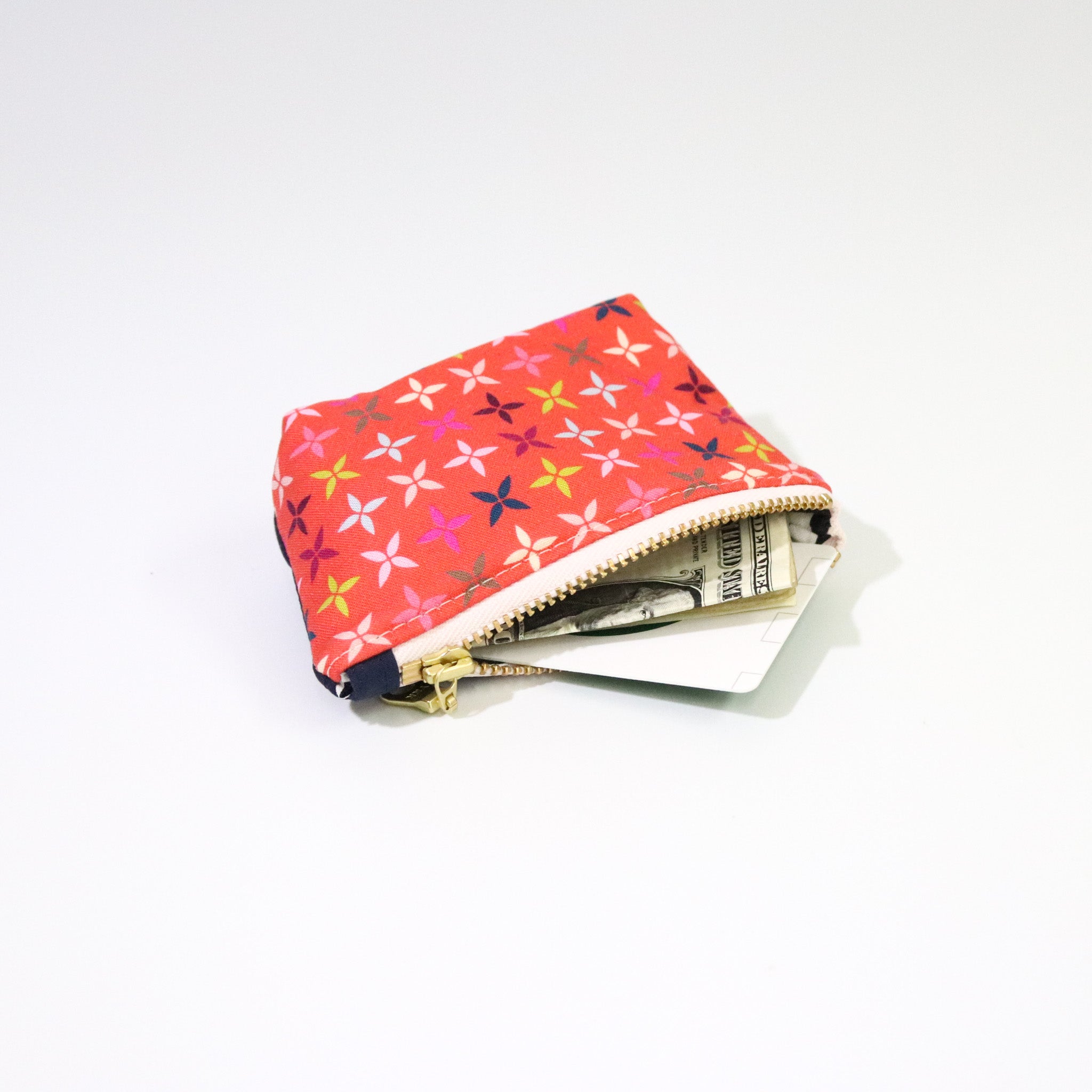 Coral Burst Coin Pouch